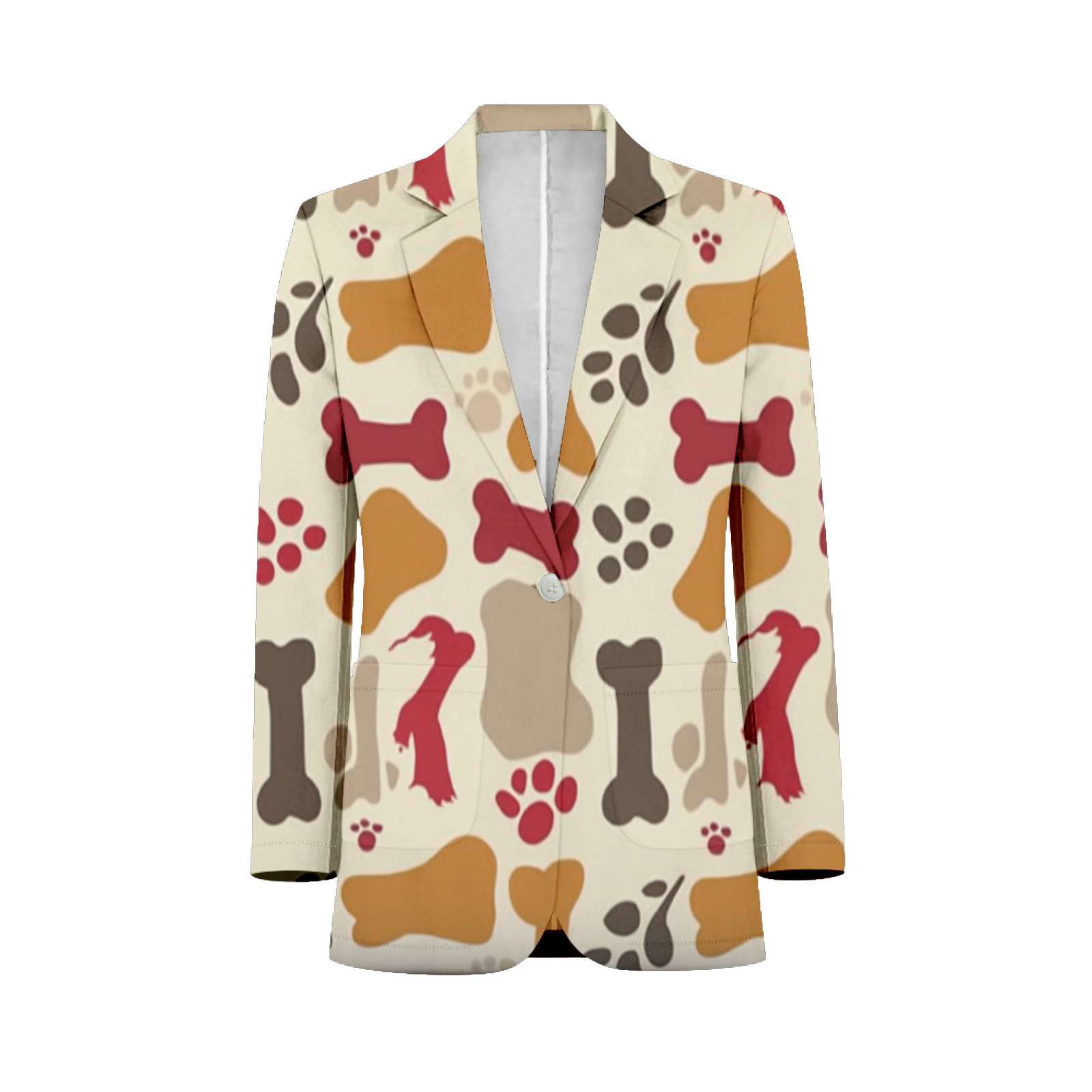 Dog Bones And Paw Prints Mens Suits Shawl Collar Slim Fit Suit Mens ...