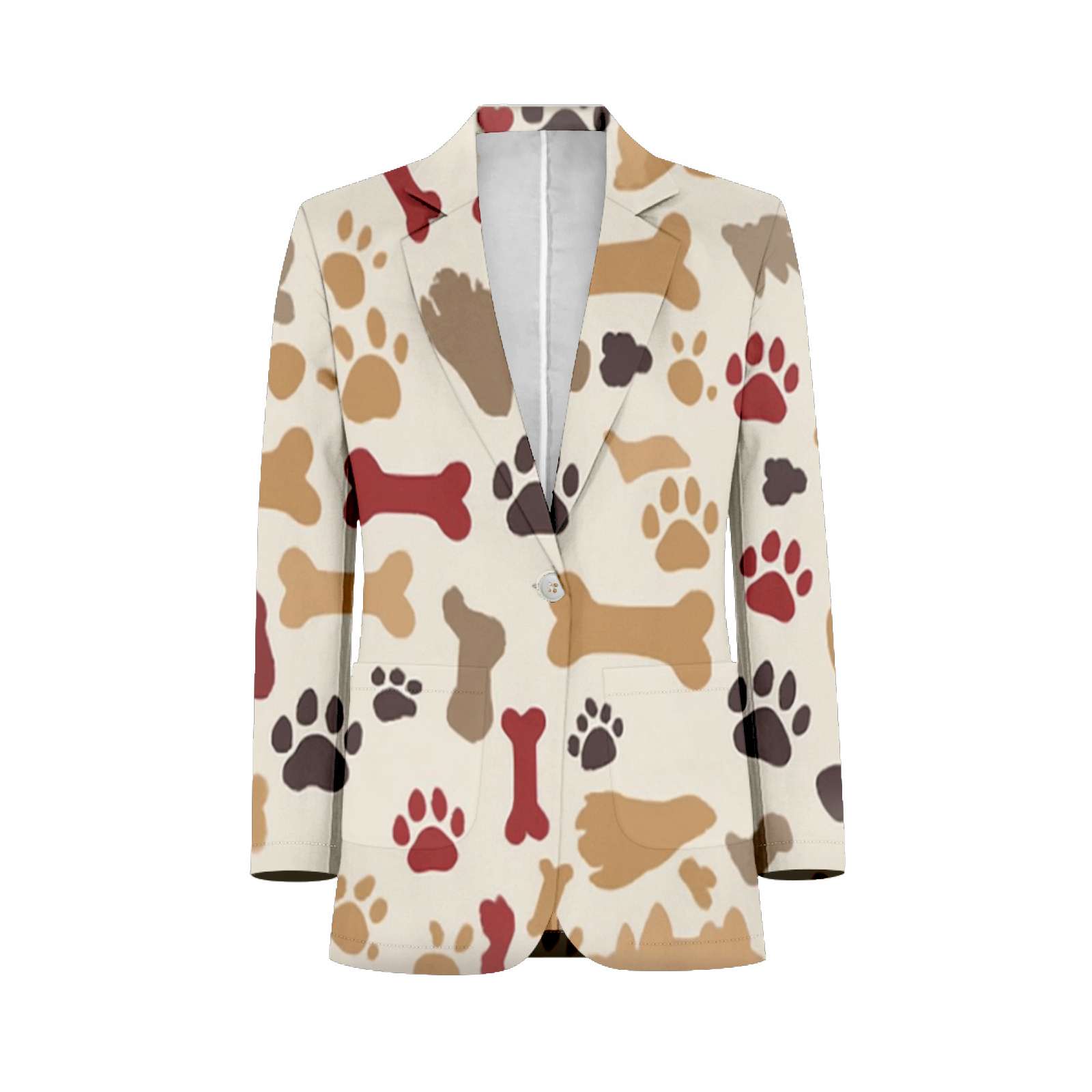 Dog Bones And Paw Prints Mens Suits Shawl Collar Slim Fit Suit Mens ...