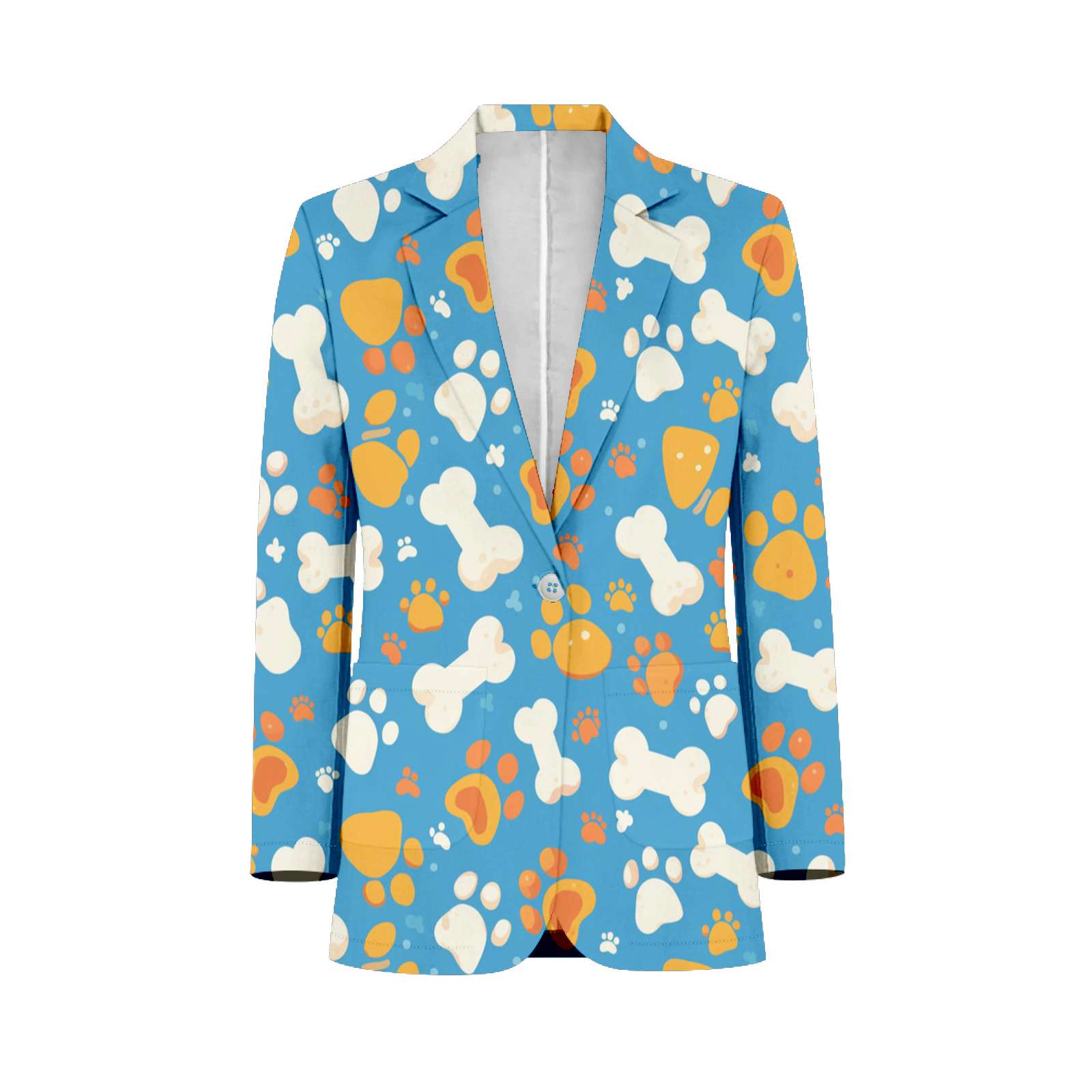 Dog Bones And Paw Prints Mens Suits Shawl Collar Slim Fit Suit Mens ...