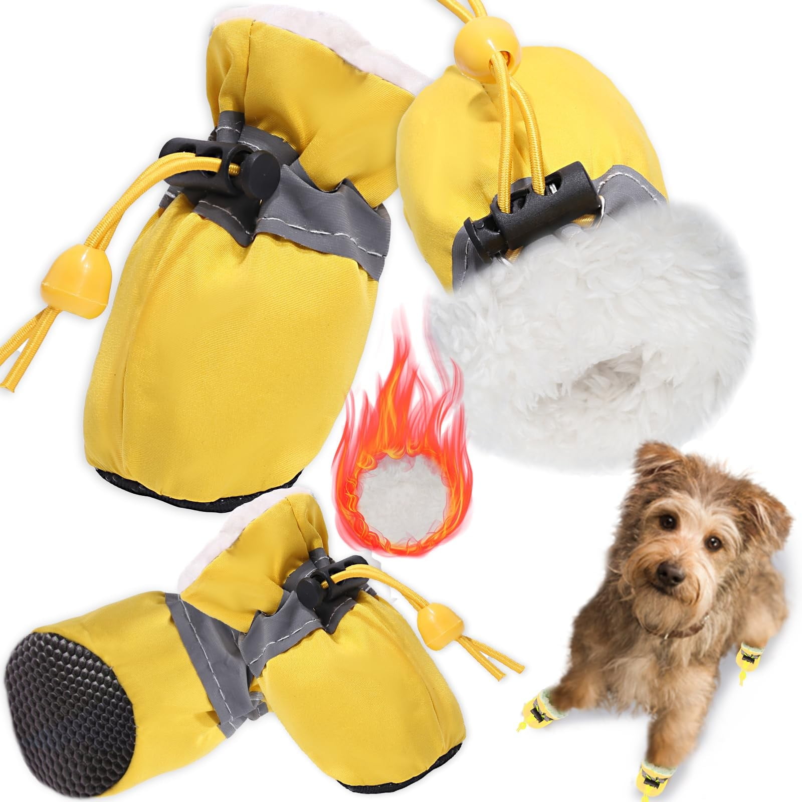 Dog Boots Dog Snow Boots for Winter Dogs Boots & Paw Protector Warm Dog ...