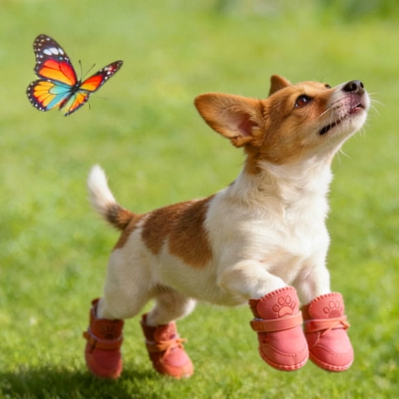 Dog Boots for Small Dogs Cats, Cozy Anti-Slip Winter Shoes Protector ...