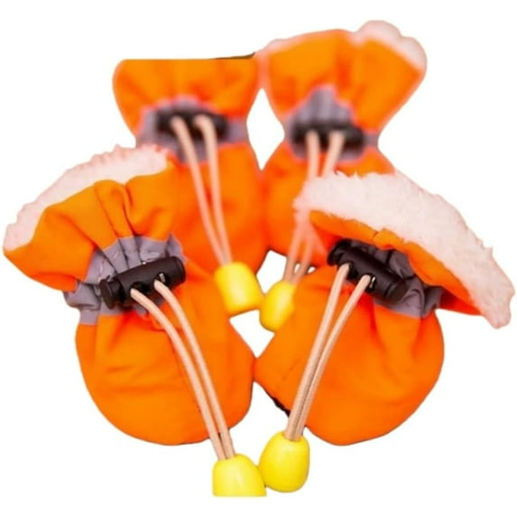 Dog Boots - Waterproof Soft-Sole Pet Shoes for Rain & Snow (Orange ...