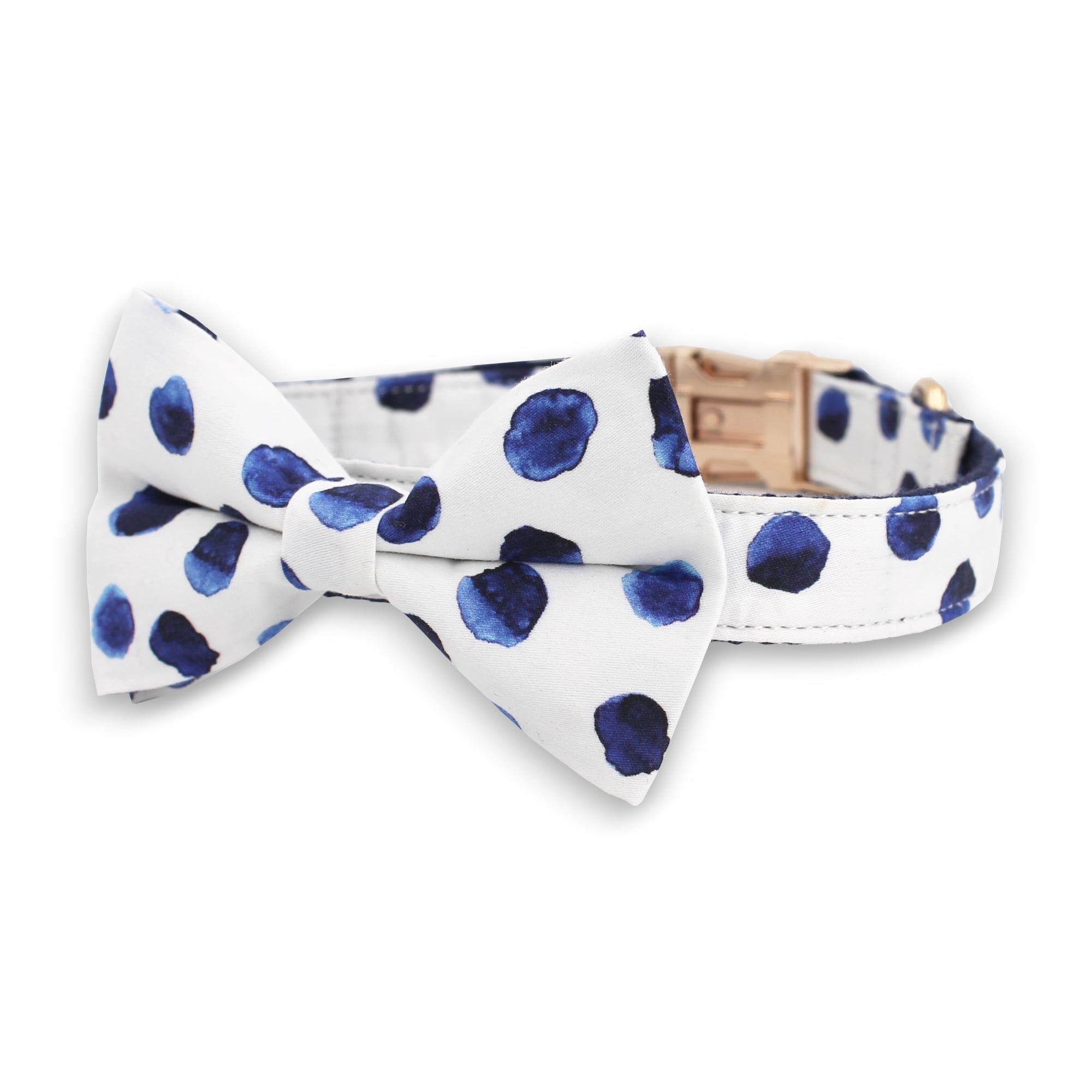 Dog Bow Collar Watercolor Blue Polka Dot Dog Bow Collar - Walmart.com