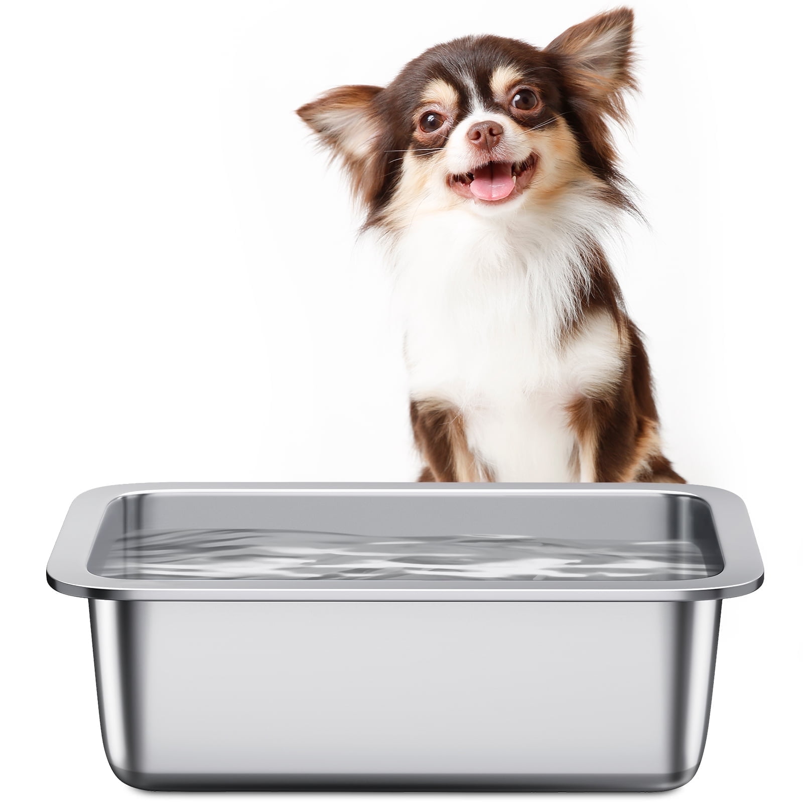 Dog Bowl 1.5 Gallon, Stainless Steel Dog Water Bowl, Large Capacity Pet ...