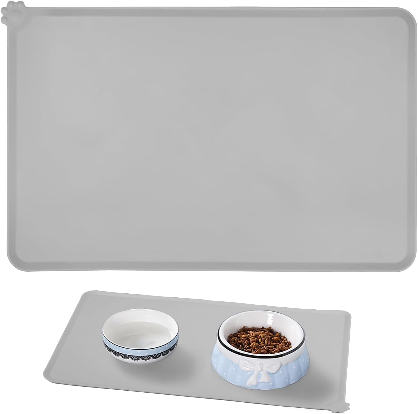 Dog Bowl Mat, Anti-Slip Waterproof Silicone Pet Dog Cat Food Tray, Bowl ...