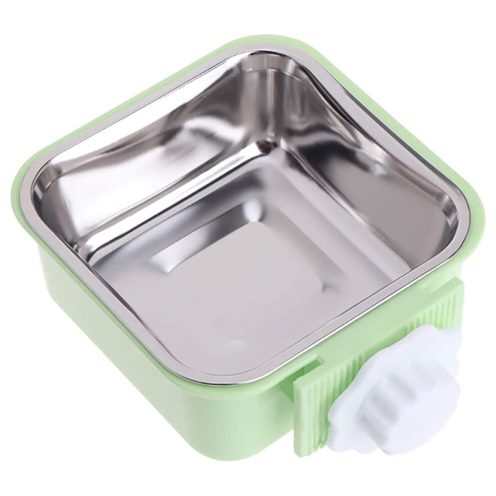 Dog Bowl, Removable Stainless Steel Pet Kennel Cage Hanging Food Bowls ...
