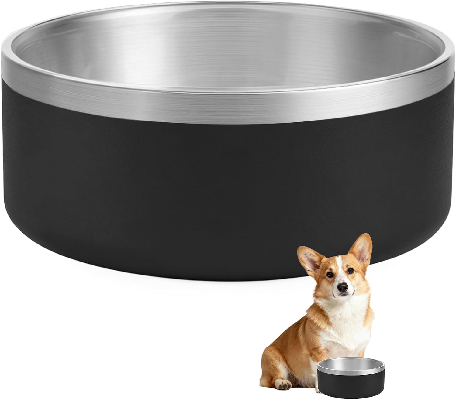 Dog Bowl, Stainless Steel Dog Bowls for Food and Water, Metal Pet ...