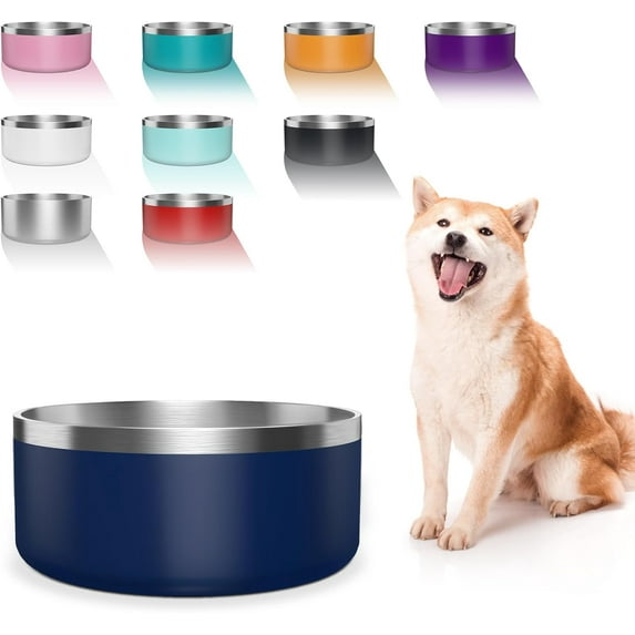 Dog Bowl, Stainless Steel Dog Food and Water Bowl with Non Slip Quiet ...