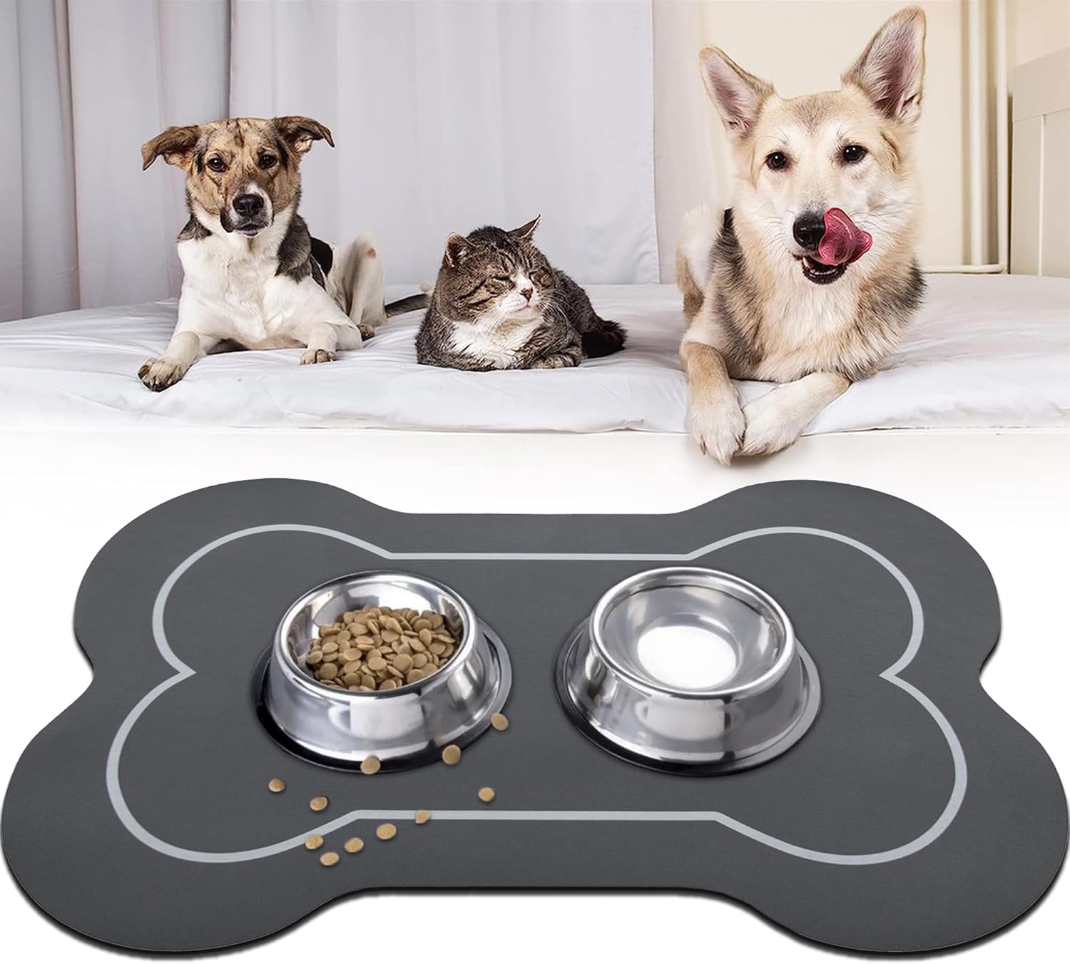 Dog Bowl mat and Dog Feeding mat, Dog mat for Water Bowl, Absorbent Non ...