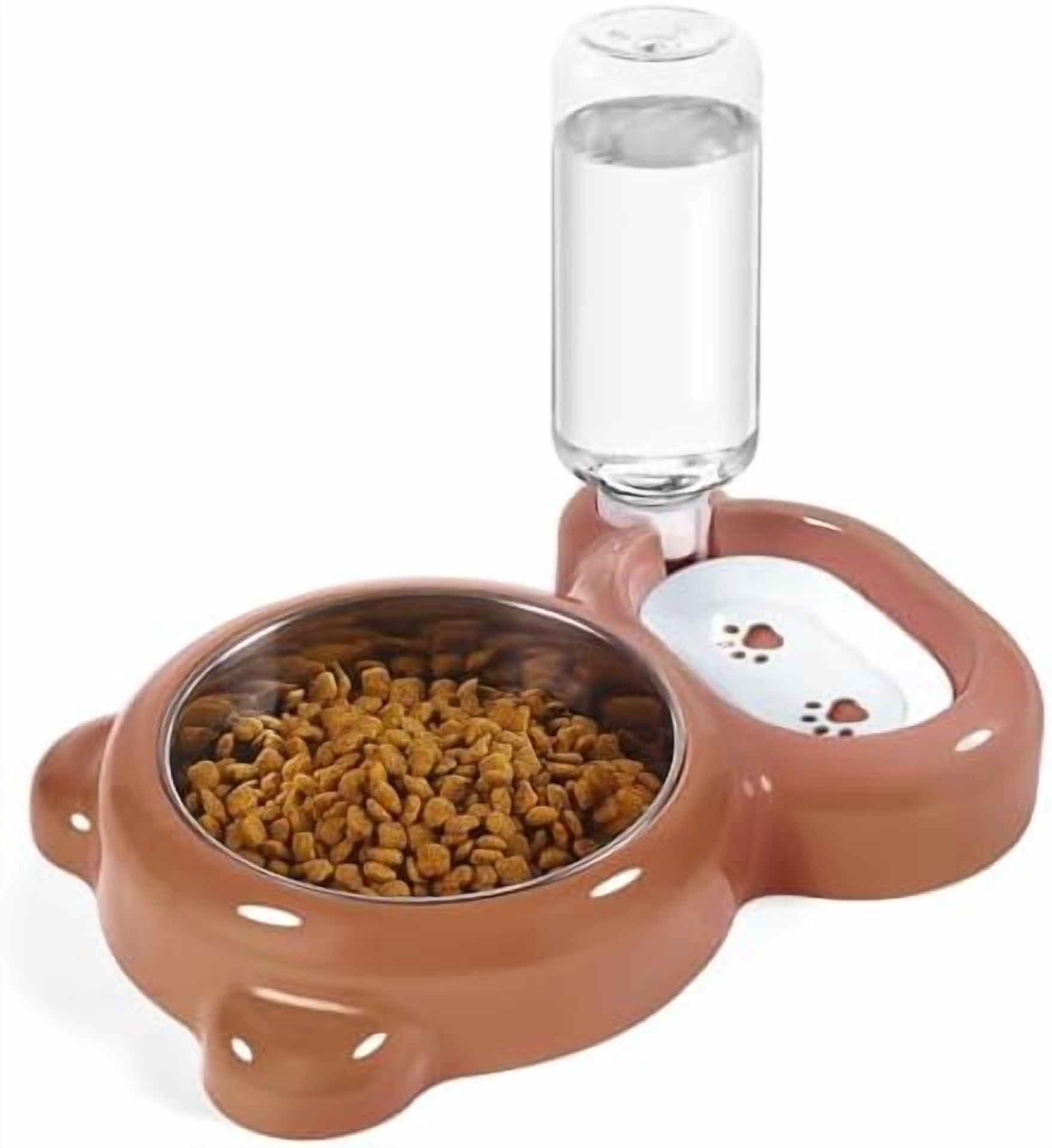 Dog Bowls, Cat Food and Water Bowl Set with Water Dispenser and ...