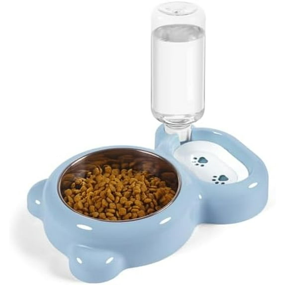 Dog Bowls, Cat Food and Water Bowl Set with Water Dispenser and ...