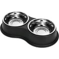 Dog Bowls Double Dog Water and Food Bowls Stainless Steel Bowls with ...
