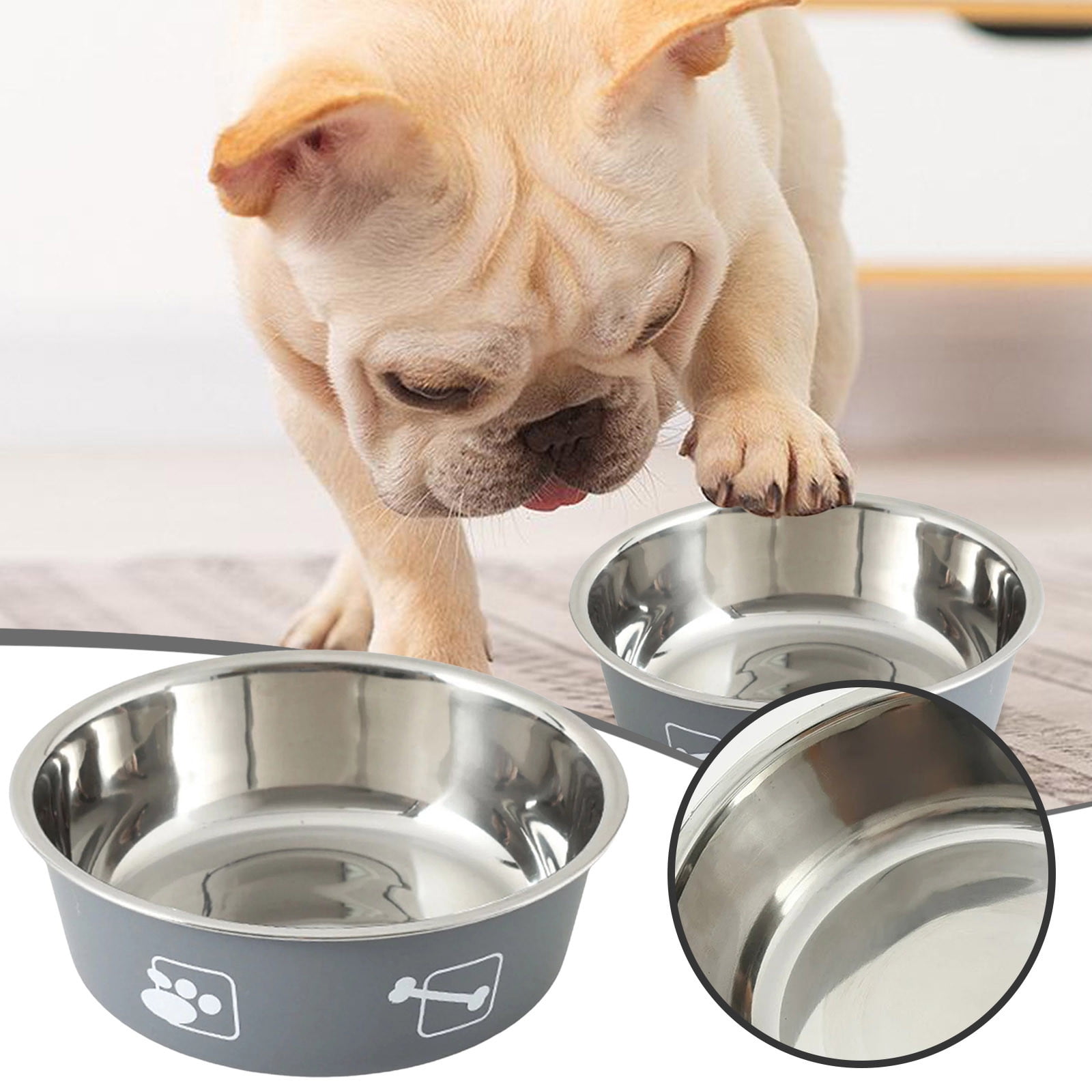 Dog Bowls Stainless Steel Dog Bowl With Non Rubber Base Durable Food ...