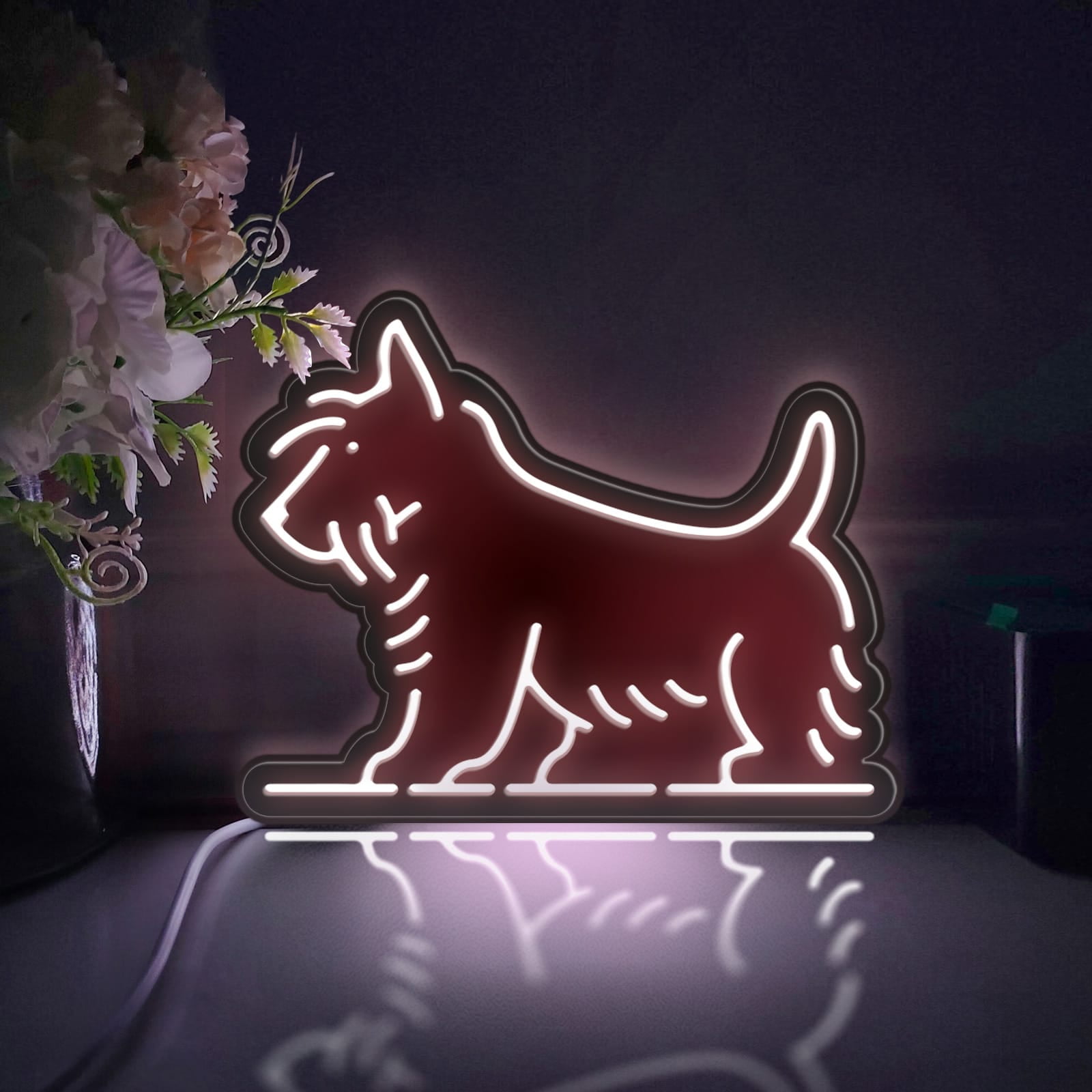 Dog Breed Dog Led Light Box, Dimmable Neon-Like Light Signs USB Power ...