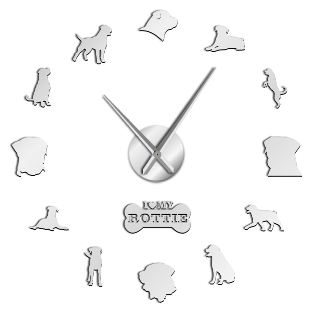 Dog Breed Guard Dog Rottweiler Large Wall Clock DIY Contemporary Clock ...
