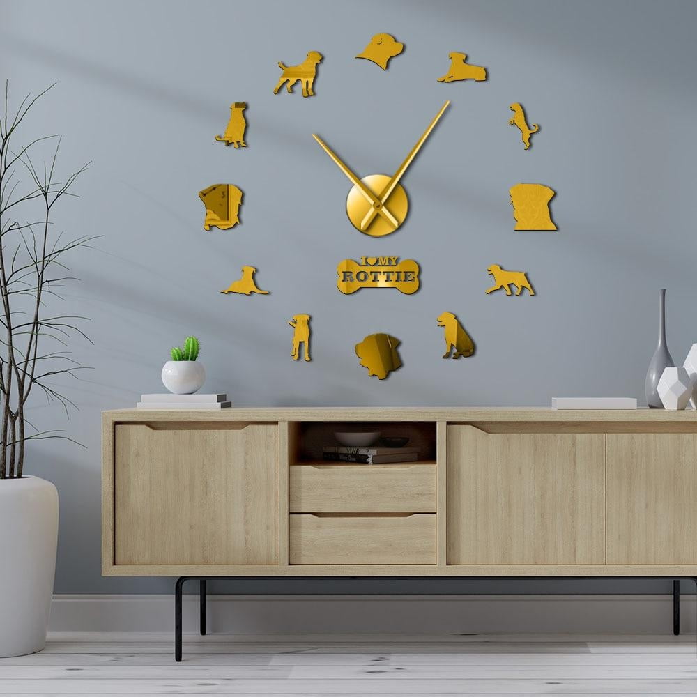 Dog Breed Guard Dog Rottweiler Large Wall Clock DIY Contemporary Clock ...