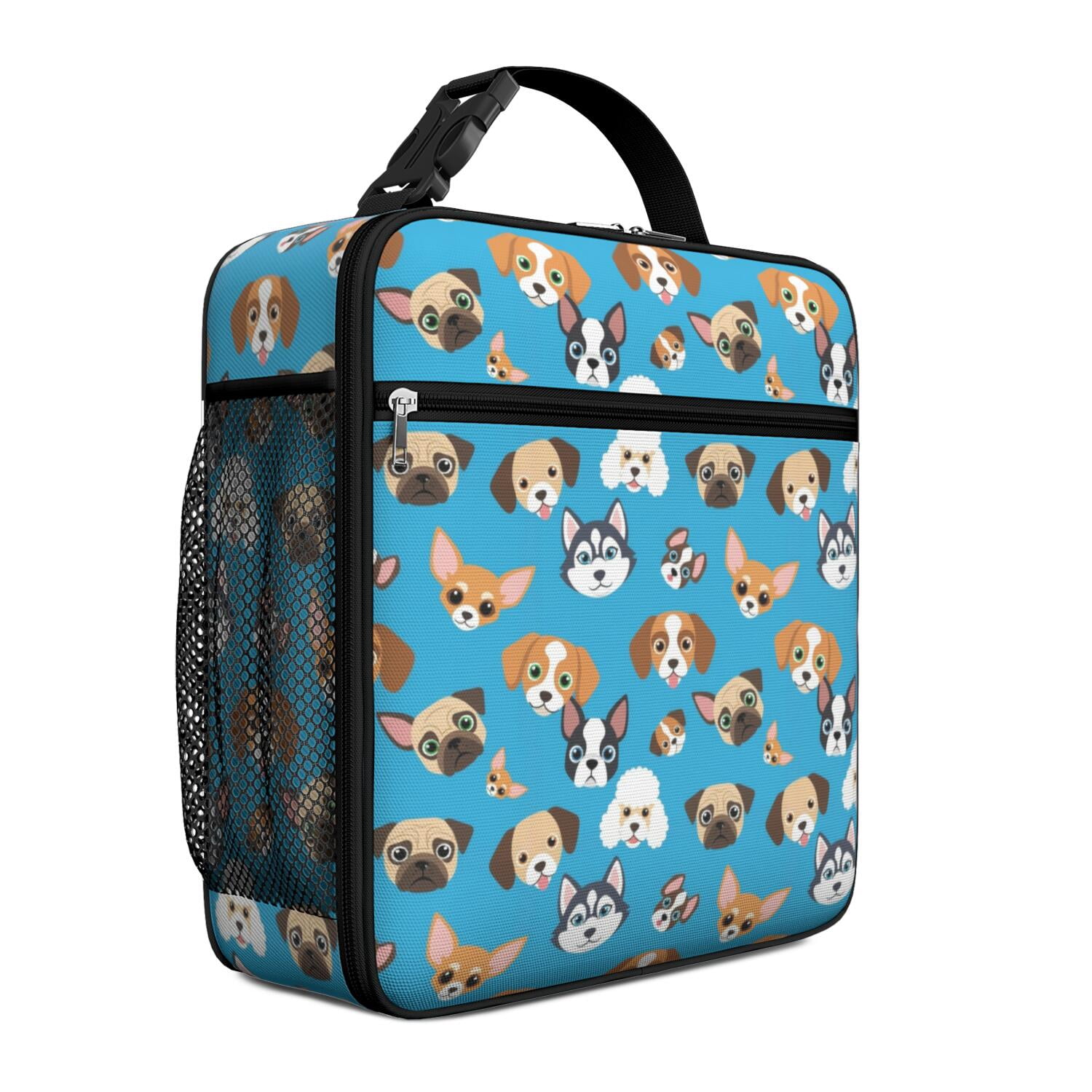 Dog Breed Heads Blue Pattern Insulated Lunch Bag Teens,Lunch Box for ...