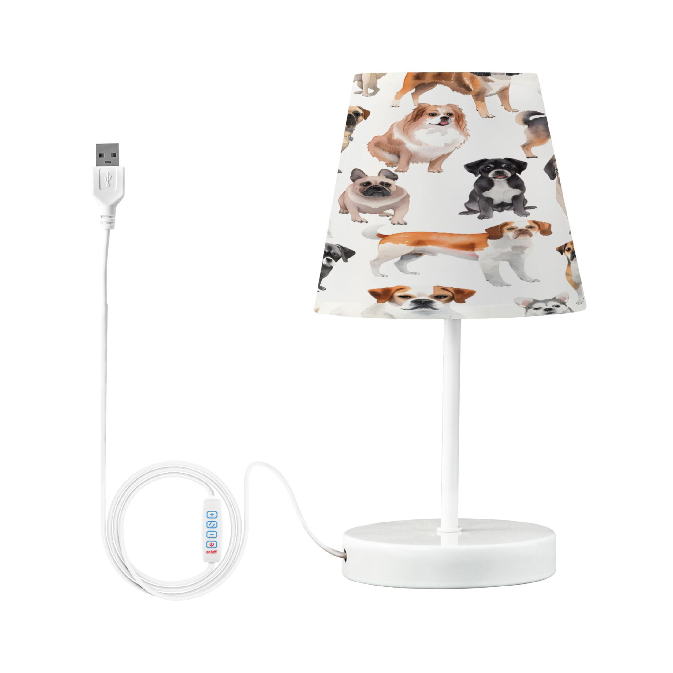 Dog Breeds Desk Lamp LED Table Nightstand Lamps with 3 Color ...