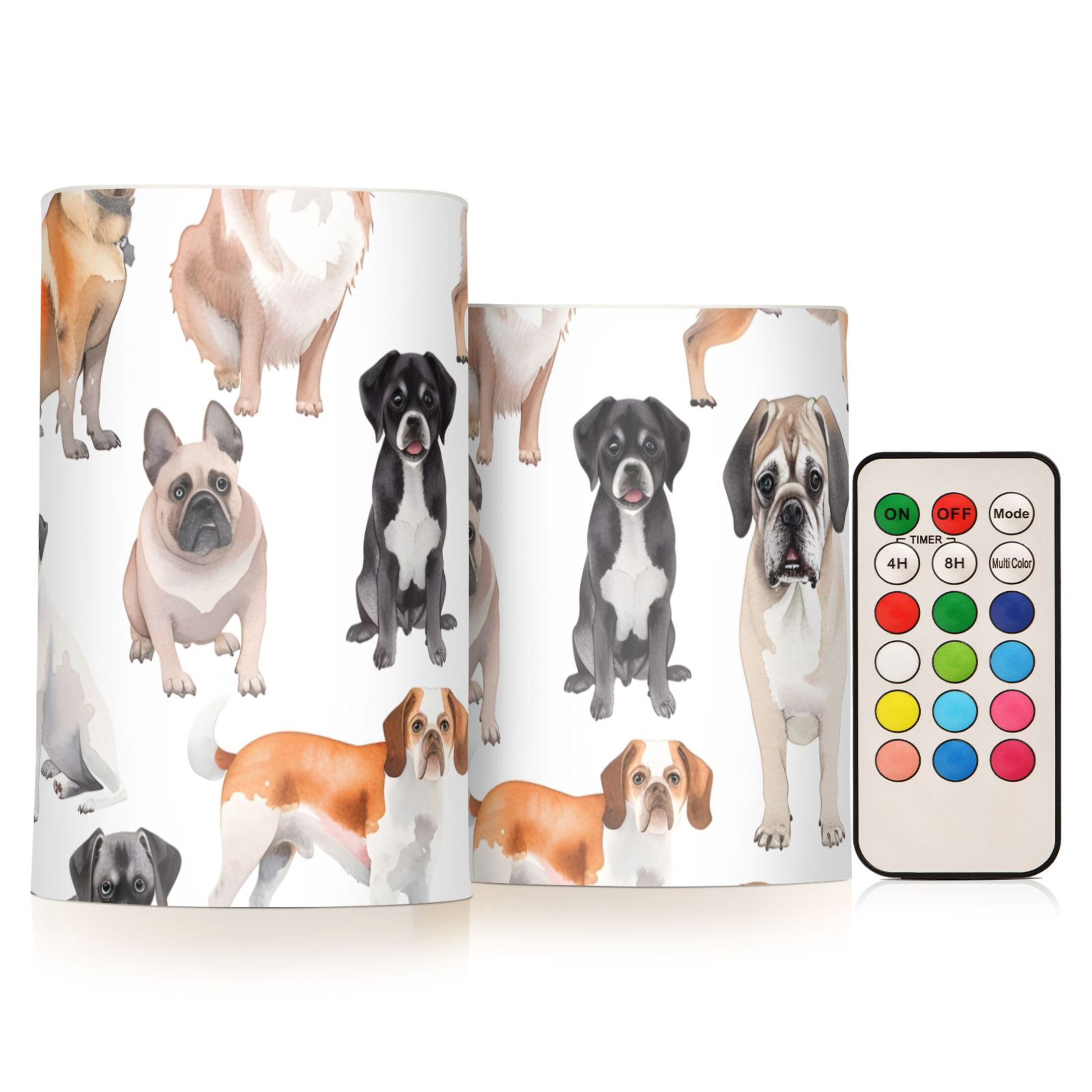 Dog Breeds Flameless Candles with Remote Timer LED Battery Operated ...