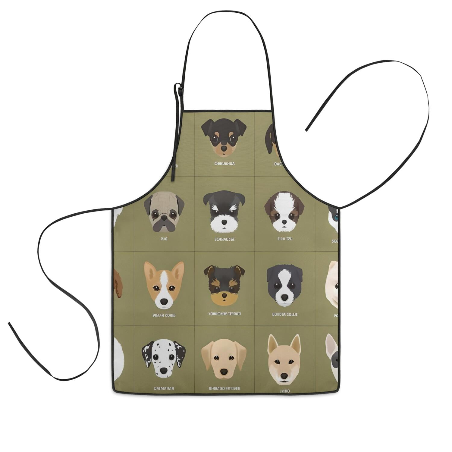 Dog Breeds Kids Aprons for Girls and Boys,Adjustable Neck Strap Toddler ...