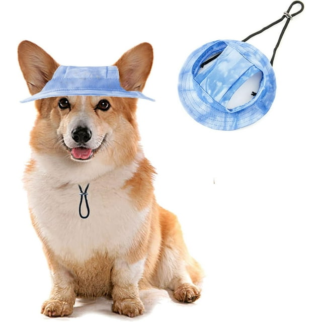 Dog Bucket Hats, Dog Round Cap with Ear Hole, Adjustable Outdoor Travel ...