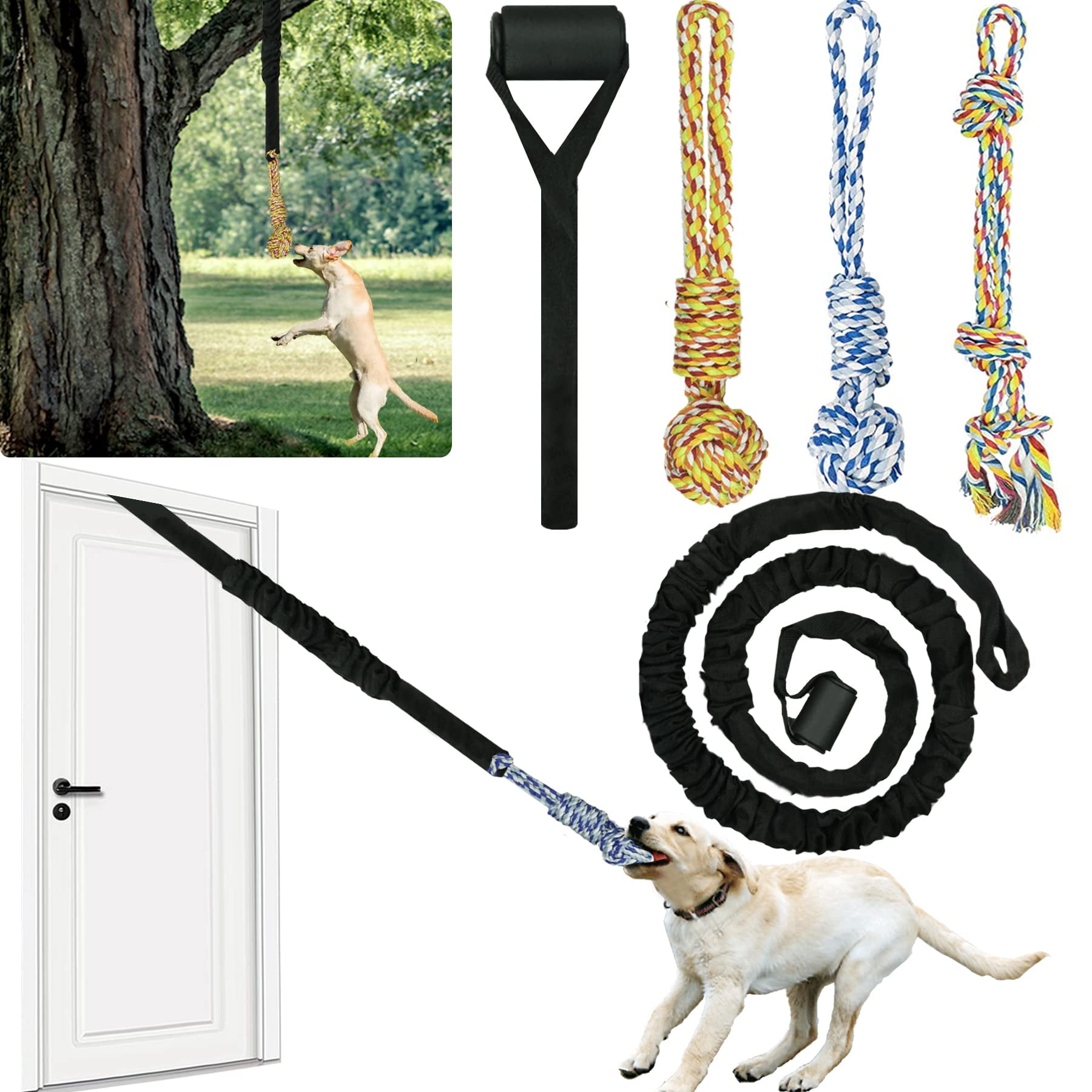 Dog Bungee Toy Rope Tug War For Pitbull Small Medium Large Dogs, Indoor ...