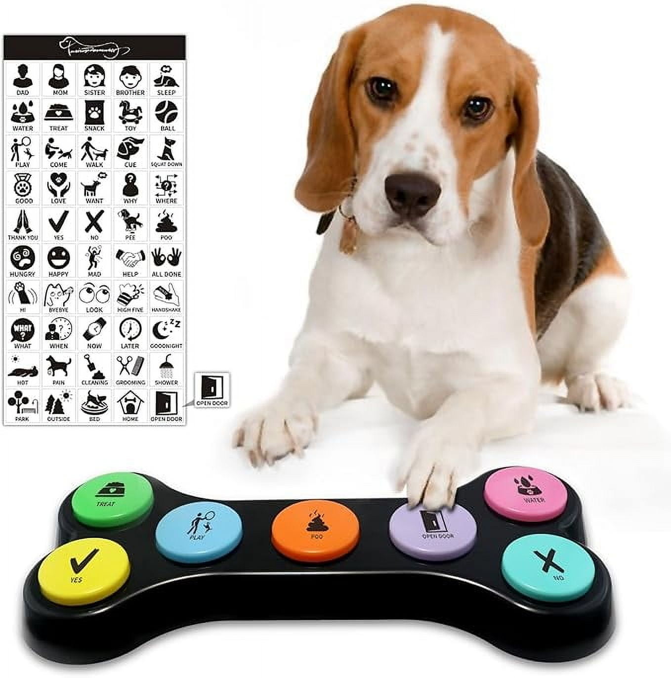 Dog Buttons for Communication, 7pcs Recordable Talking Buttons Set with ...