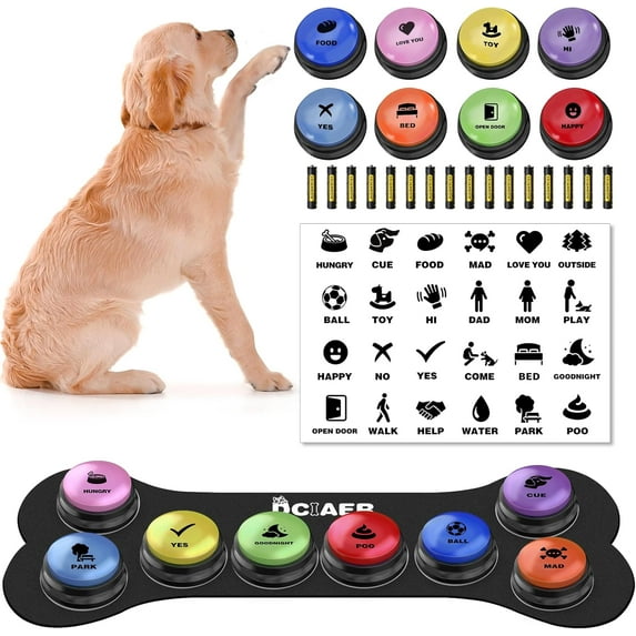 Dog Buttons for Communication,Talking Buttons for Dogs,8 Recordable ...