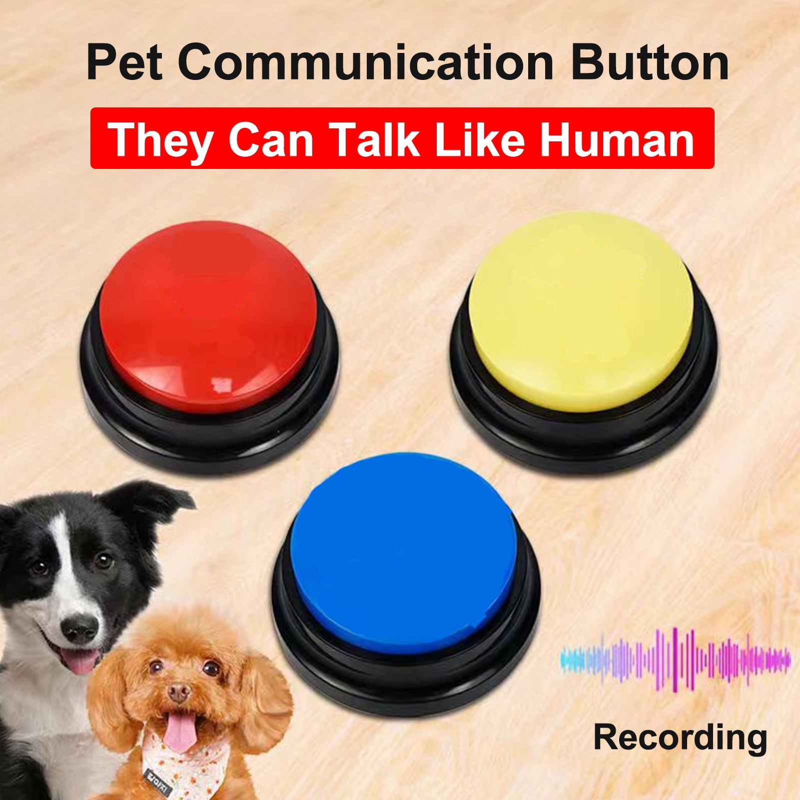 Dog Buttons Training Voice Recorder Squeeze Box Interactive Dog ...