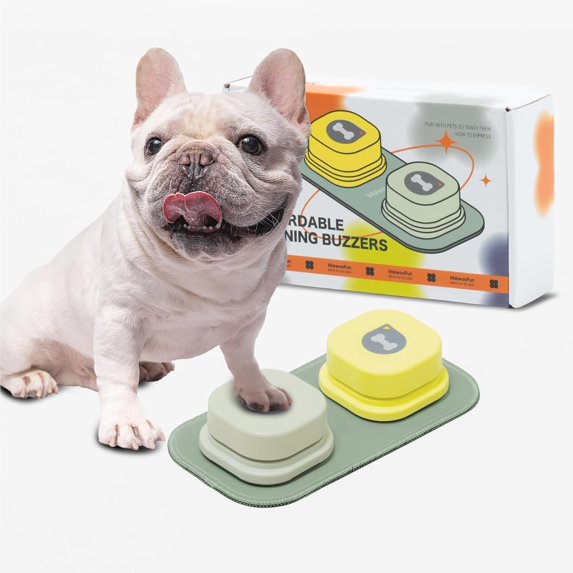 Dog Buttons with Rubber Mat Recordable Dog Talking Buttons Set ...