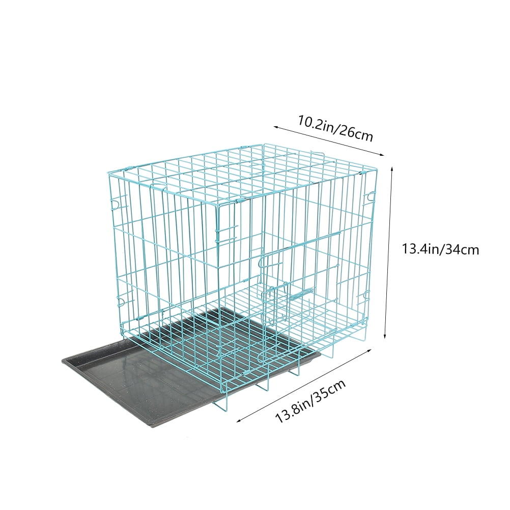 Dog Cage Blue Folding Metal Crate with Removable Tray & Segregation ...