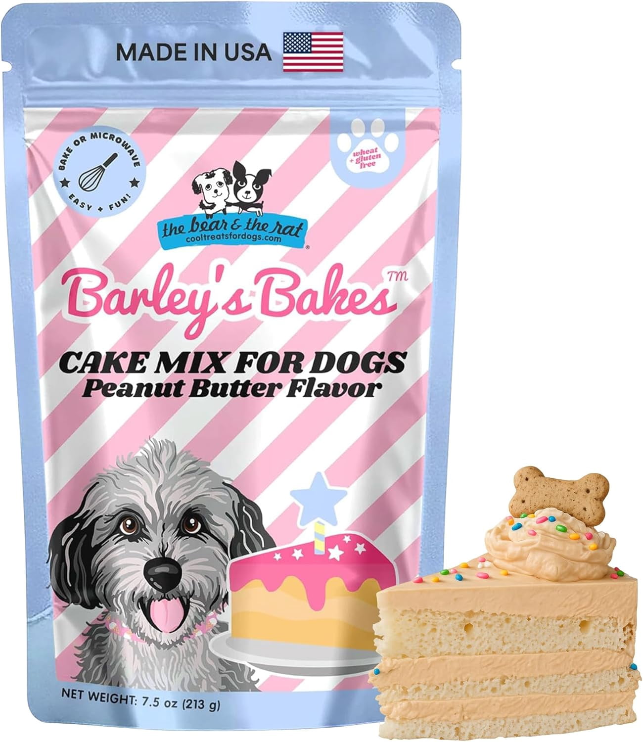 The Bear & The Rat, Dog Treats, Peanut Butter Cake Mix, Wheat-Free ...