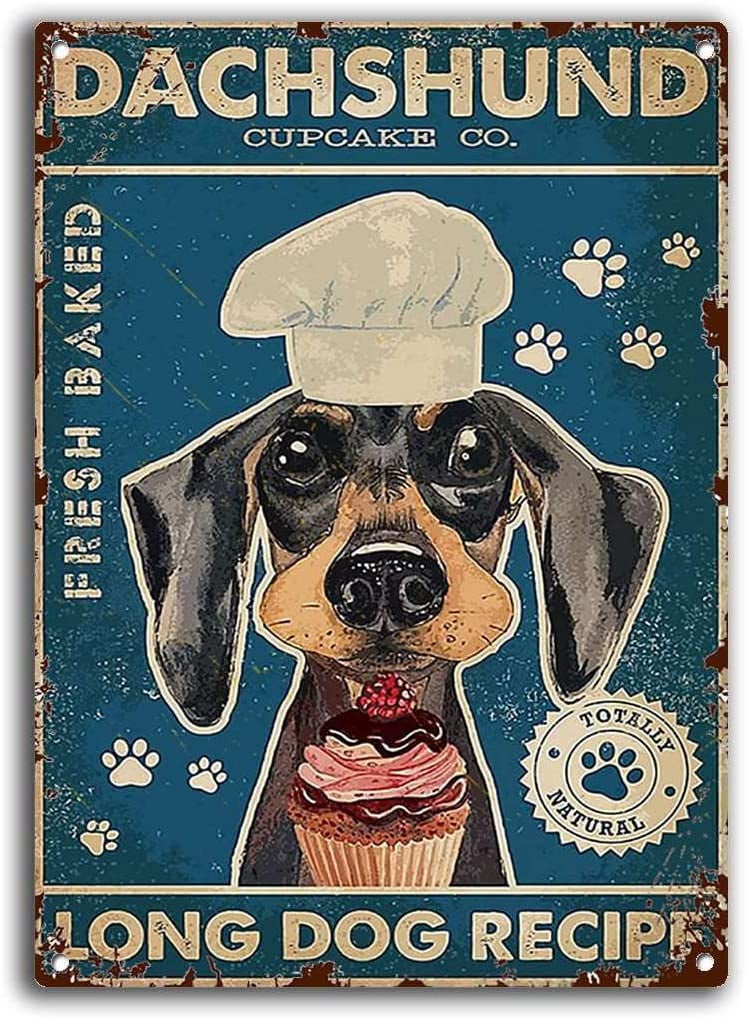 Dog Cakes Freshly Baked Long Dog Recipes Dachshund Chef Wall Decor ...