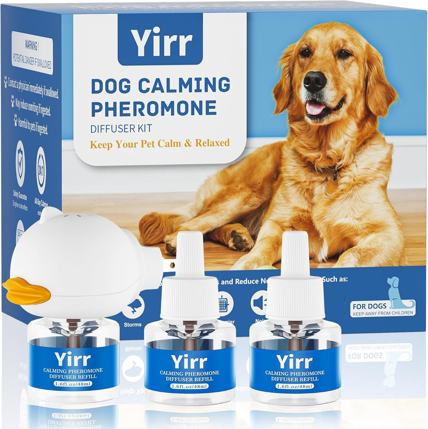 Dog Calming Diffuser, 4 in 1 Dog Pheromones Calming Diffuser, Relaxing ...