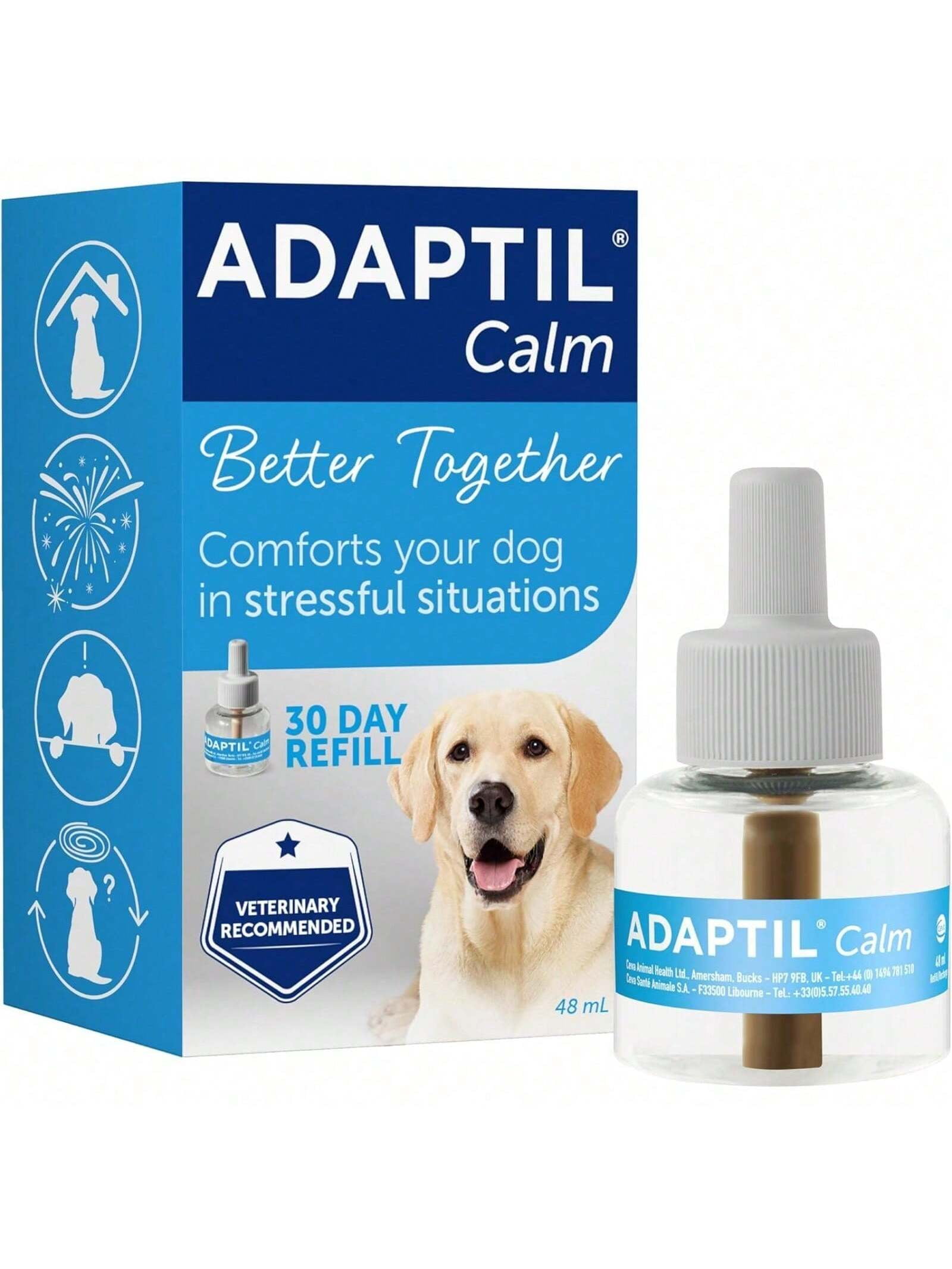 Dog Calming Diffuser 48ml (1 Refills) - Pheromone Anxiety Relief for ...