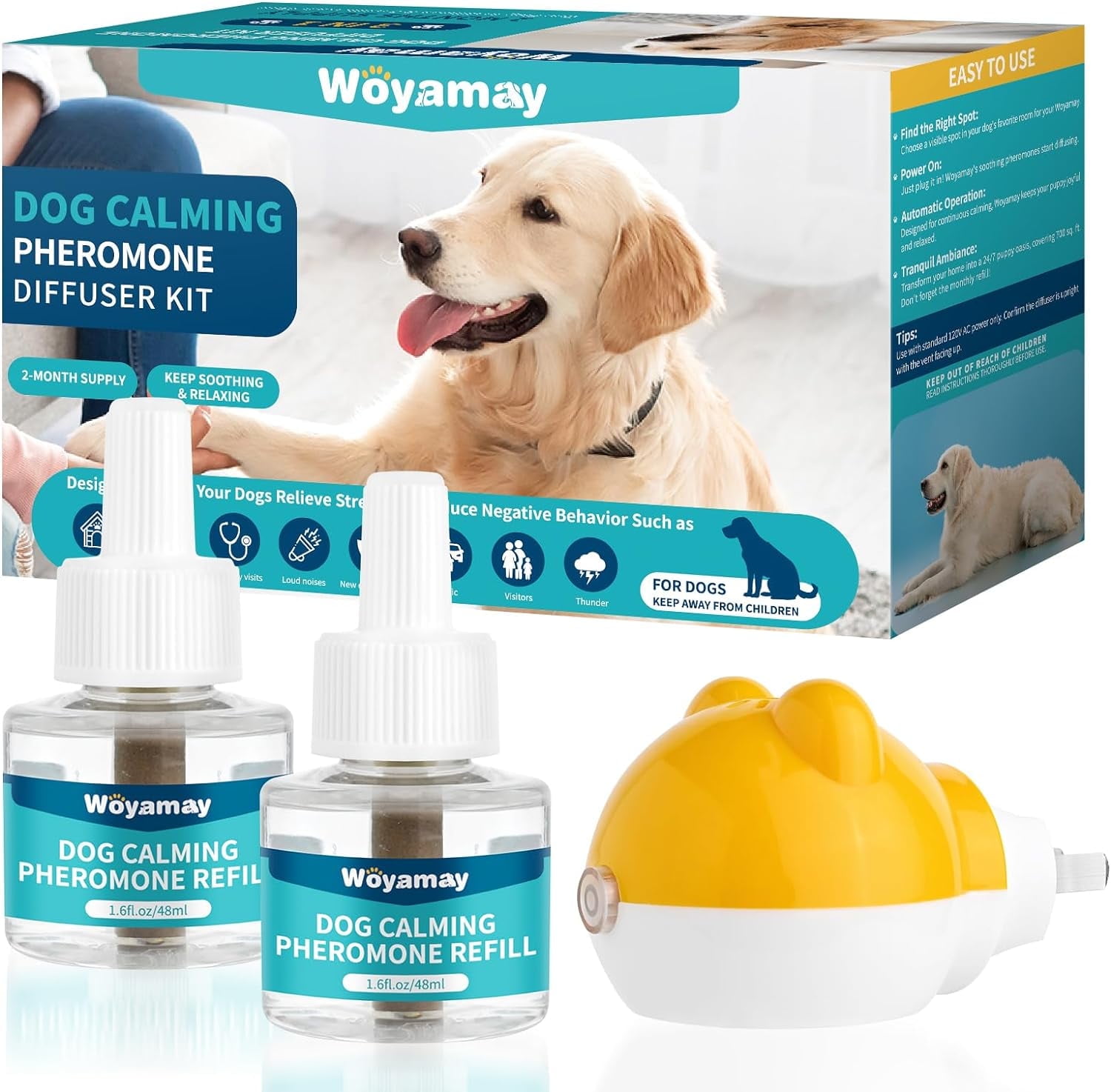 Dog Calming Diffuser - Dog Pheromones Calming Diffuser for Dog Anxiety ...