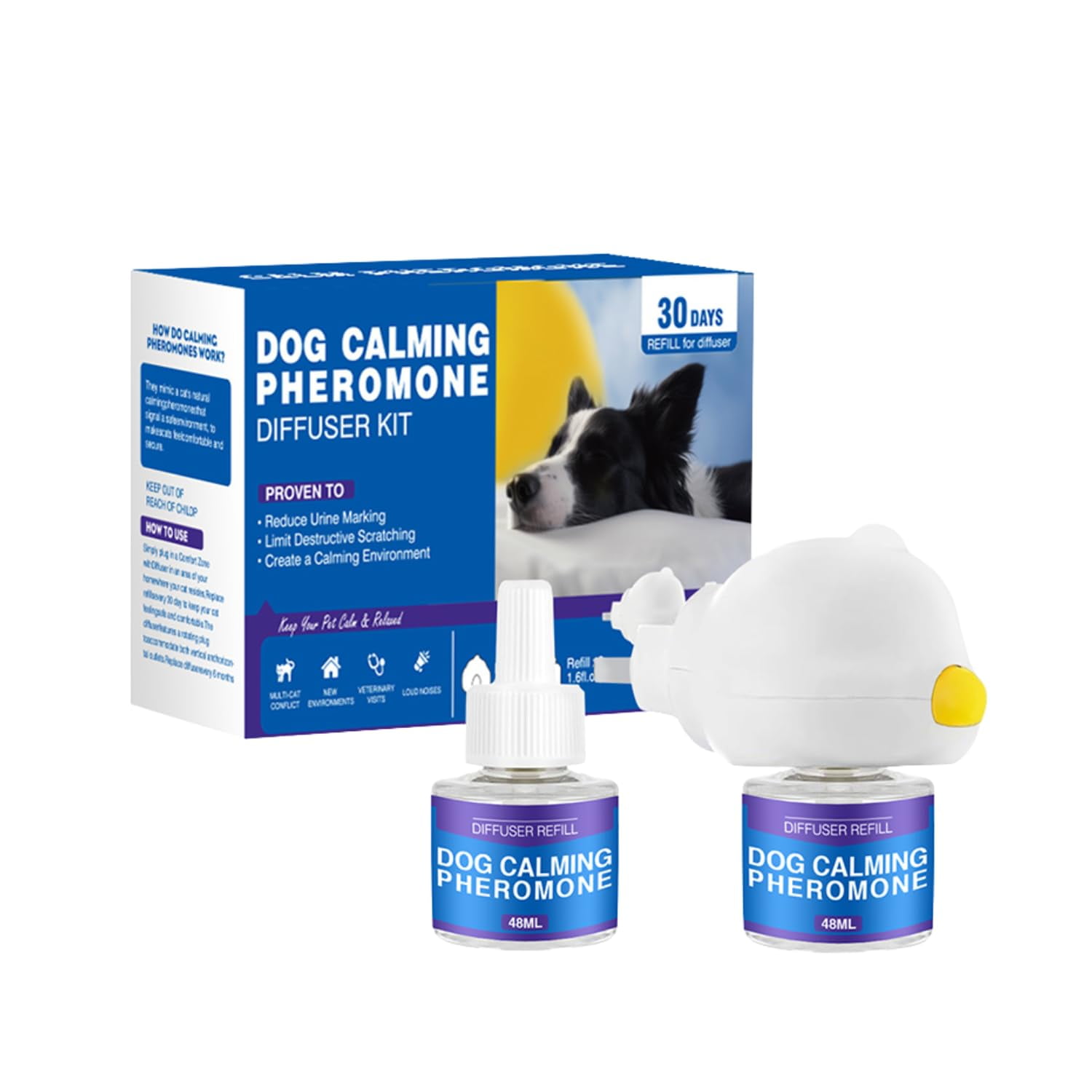 Dog Calming Diffuser Kit for Dog Anxiety Relief, 3-in-1 Dog Pheromone ...