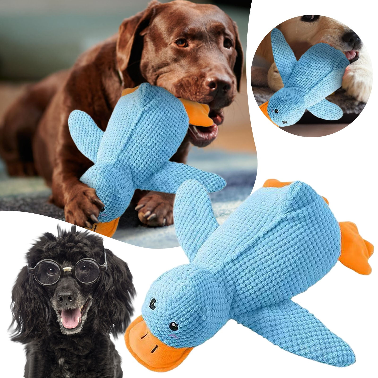 Dog Calming Duck Toy, 2025 New Interactive Plush Duck Toy with Quack ...