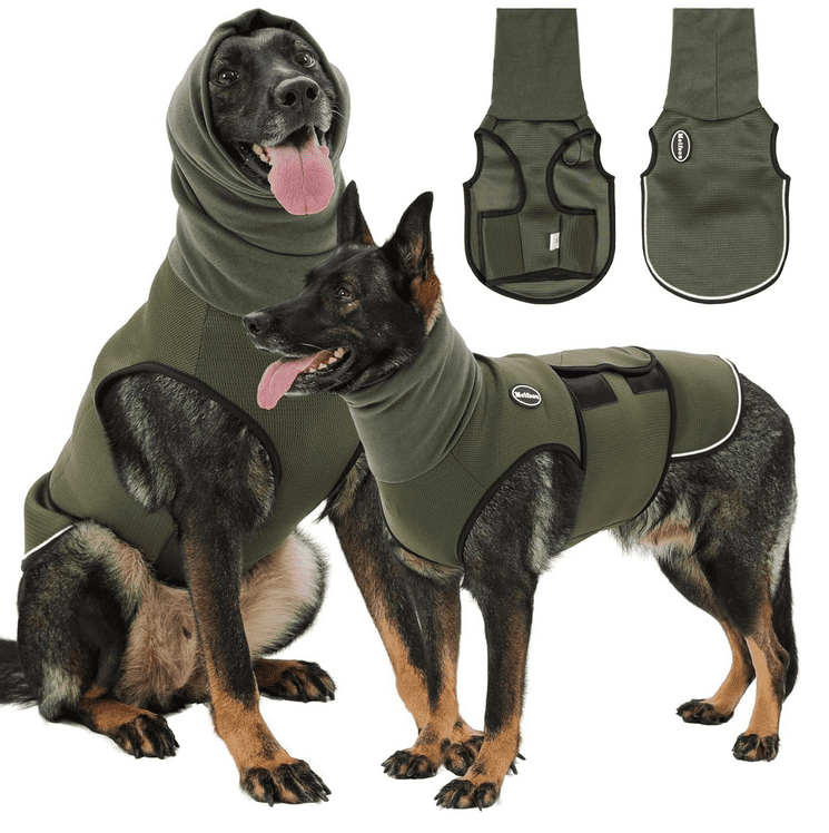 Dog Calming Hoodie, Pet Thunder Jacket with Ear Wrap, Breathable Dog ...