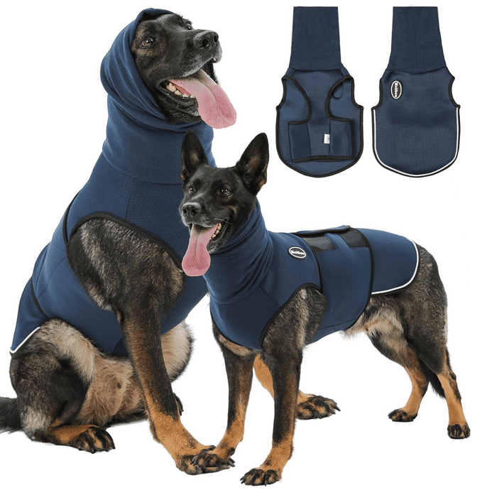 Dog Calming Hoodie, Pet Thunder Jacket with Ear Wrap, Breathable Dog ...