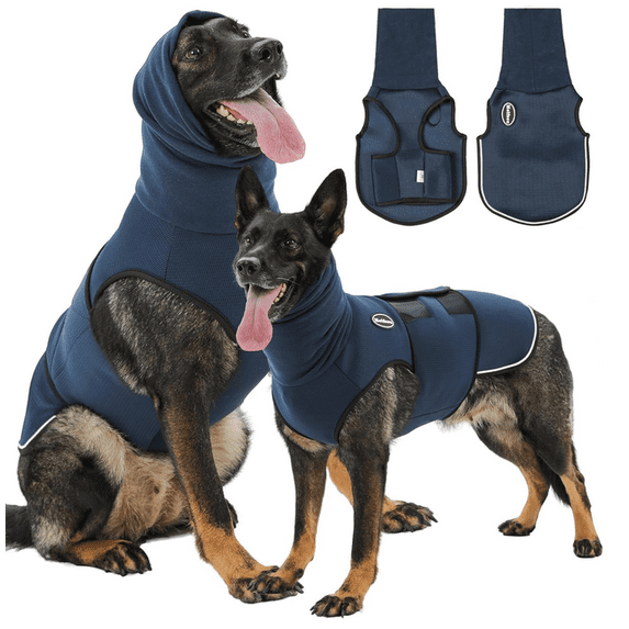 Dog Calming Hoodie, Pet Thunder Jacket with Ear Wrap, Breathable Dog ...
