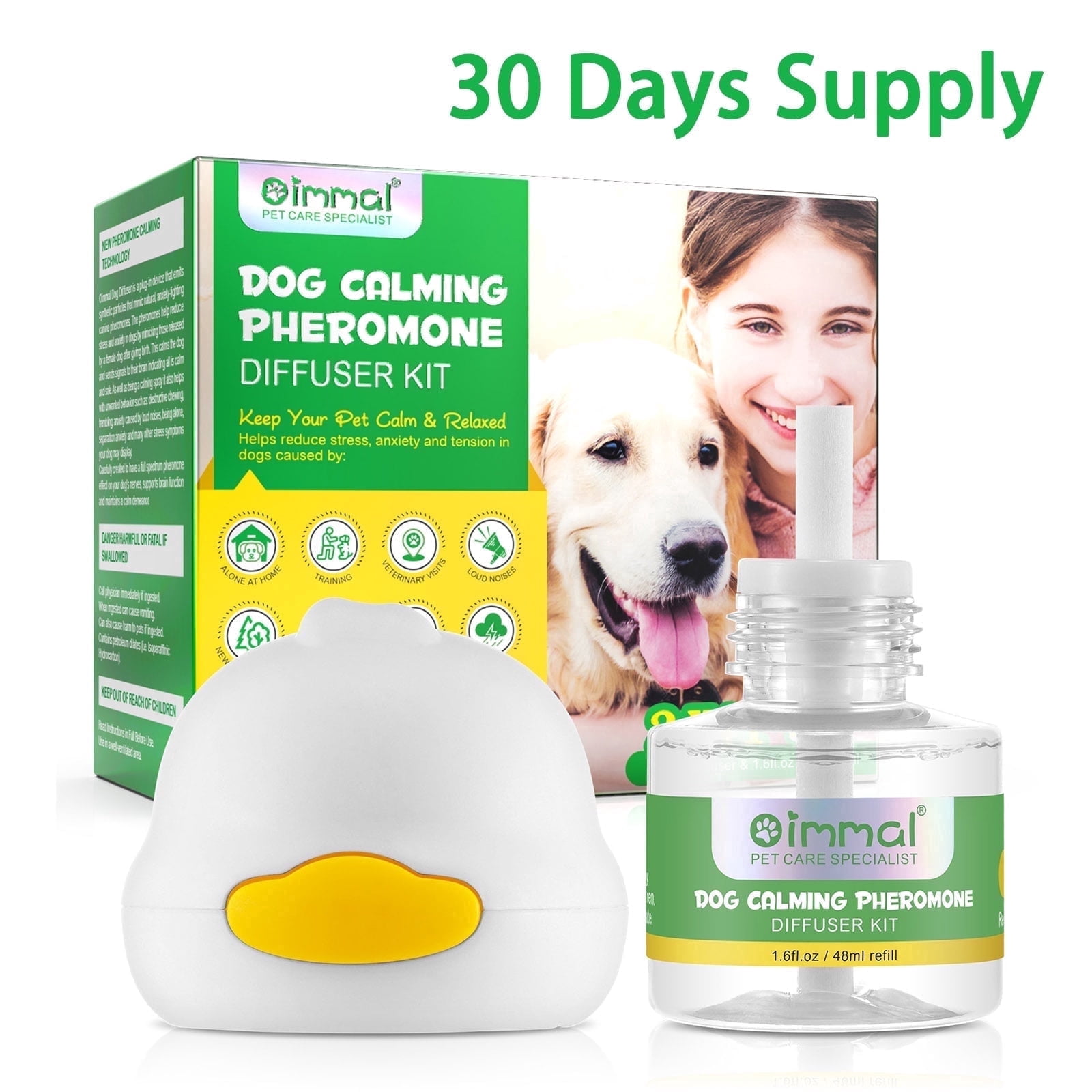 Dog Calming Pheromone Diffuser Kit, Relieve Separation Anxiety, Stress ...