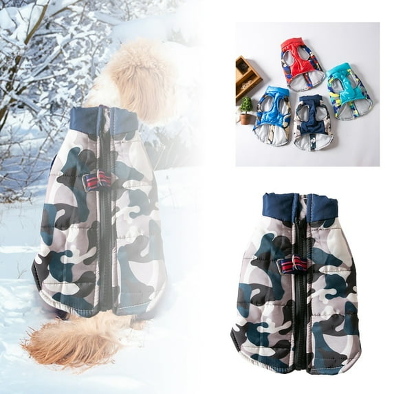 Dog Camo Jacket Cold Weather Dog Warm Clothes, Pet Winter Zipper Jacket ...