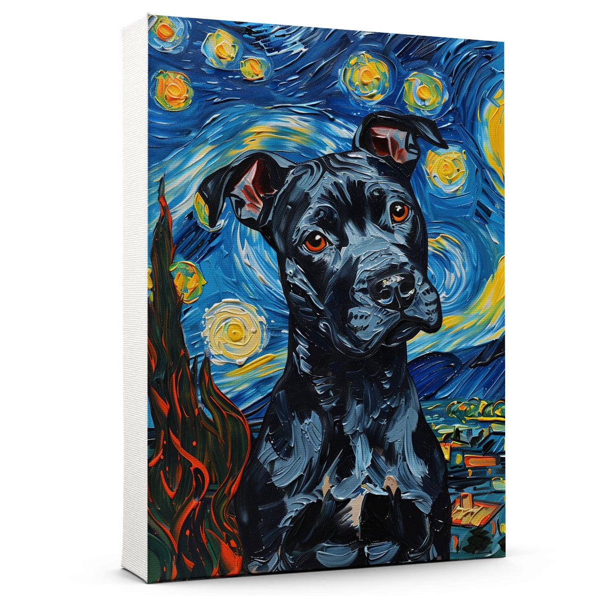 Dog Canvas Art Decor Creative Dog Picture for Wall Decor Van Gogh ...