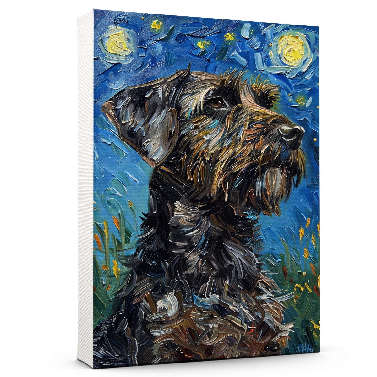 Dog Canvas Art Decor Creative Dog Picture for Wall Decor Van Gogh ...