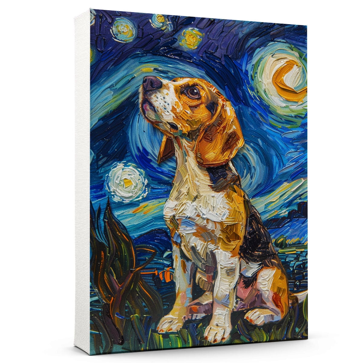 Dog Canvas Art Decor Creative Dog Picture for Wall Decor Van Gogh ...