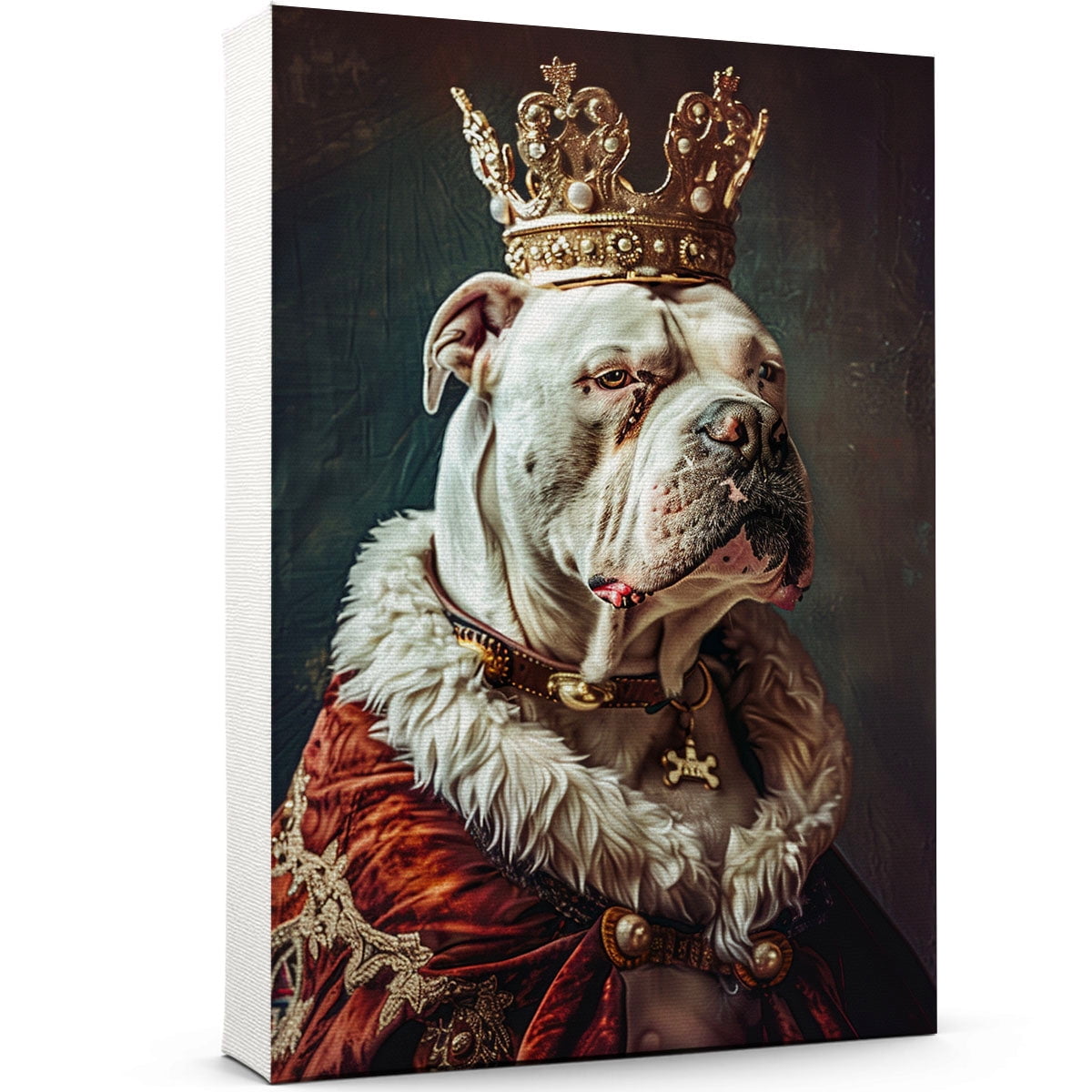 Dog Canvas Print Funny Dogo Argentino Dog Painting Poster Vintage Wall ...