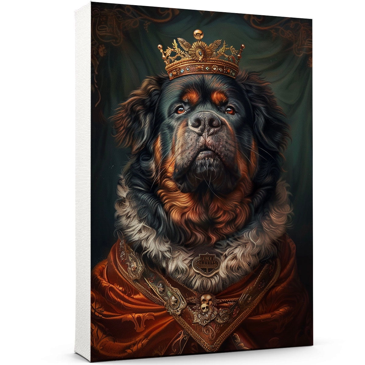Dog Canvas Print Funny Tibetan Mastiff Dog Painting Poster Vintage Wall ...