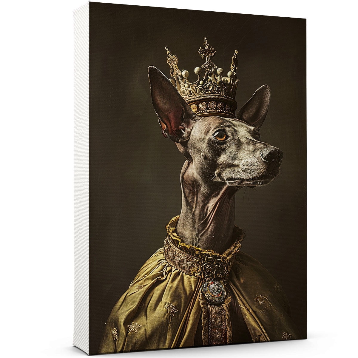 Dog Canvas Print Funny Xoloitzcuintli Dog Painting Poster Vintage Wall ...