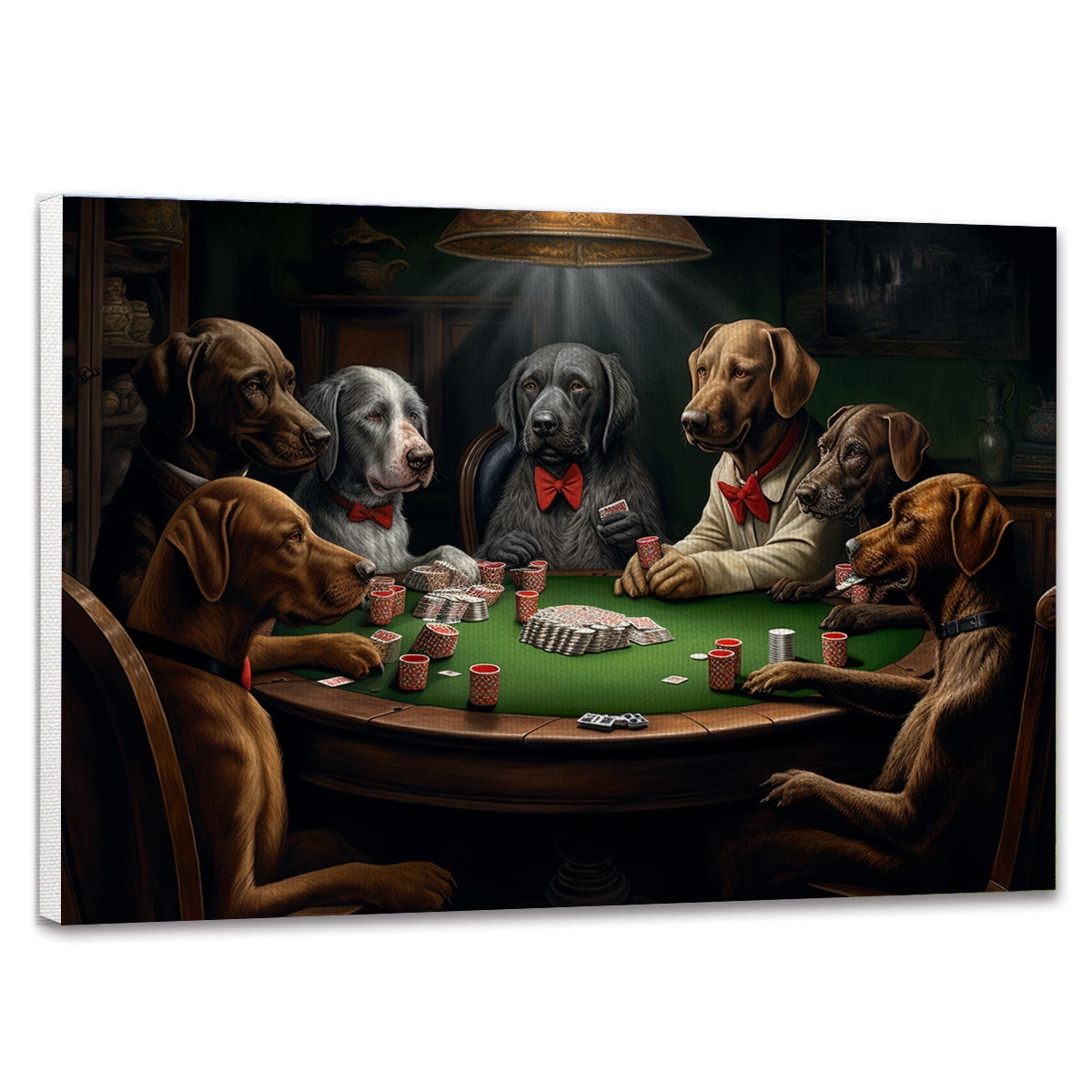 Dog Canvas Wall Art - Dogs Playing Poker - Cirnecodell Canvas Print Pet ...